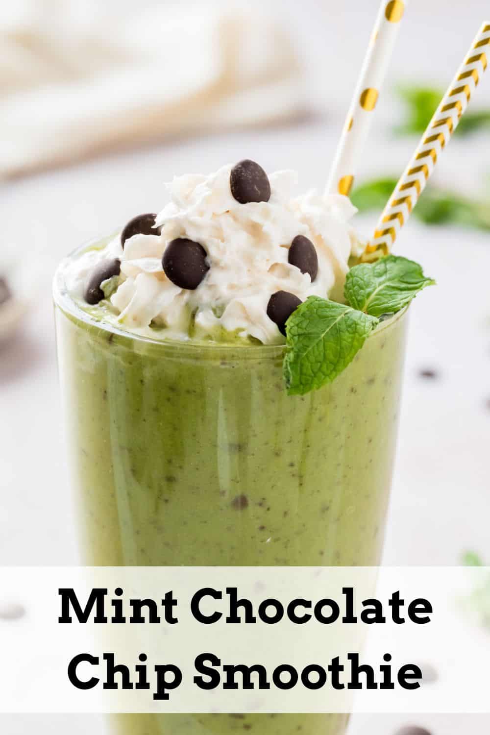 Creamy Mint Chocolate Chip Smoothie Recipe - Chantry's Pantry